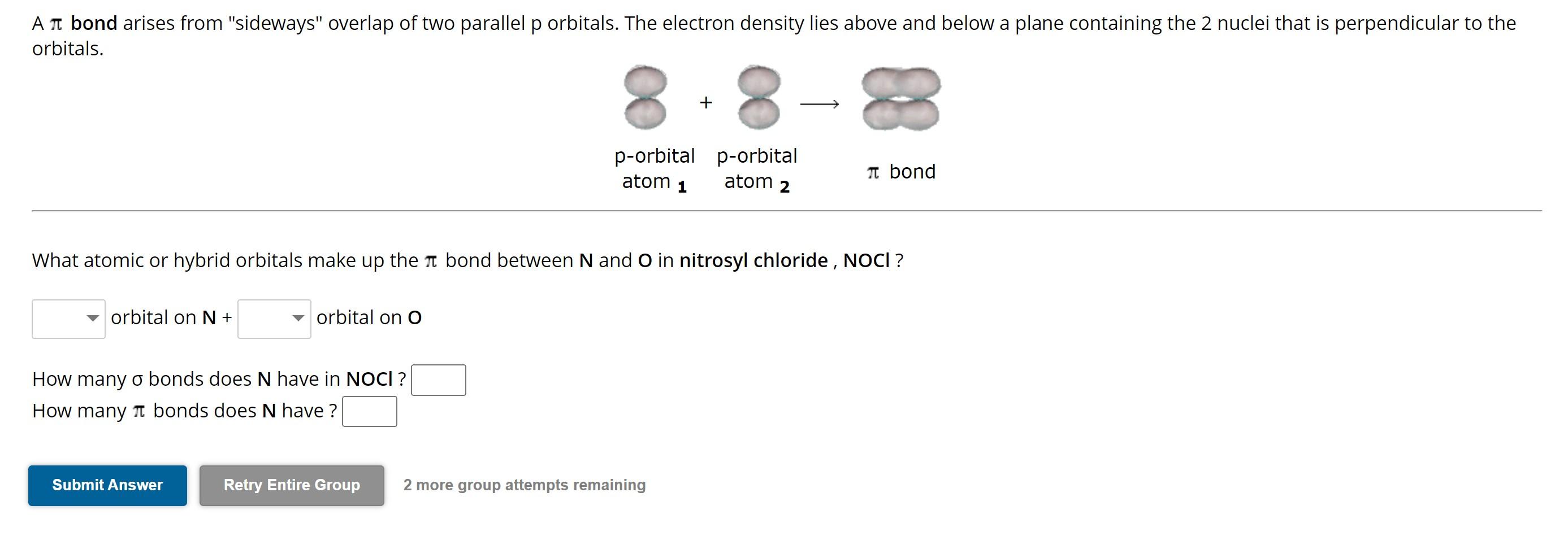 Solved A π bond arises from "sideways" overlap of two | Chegg.com