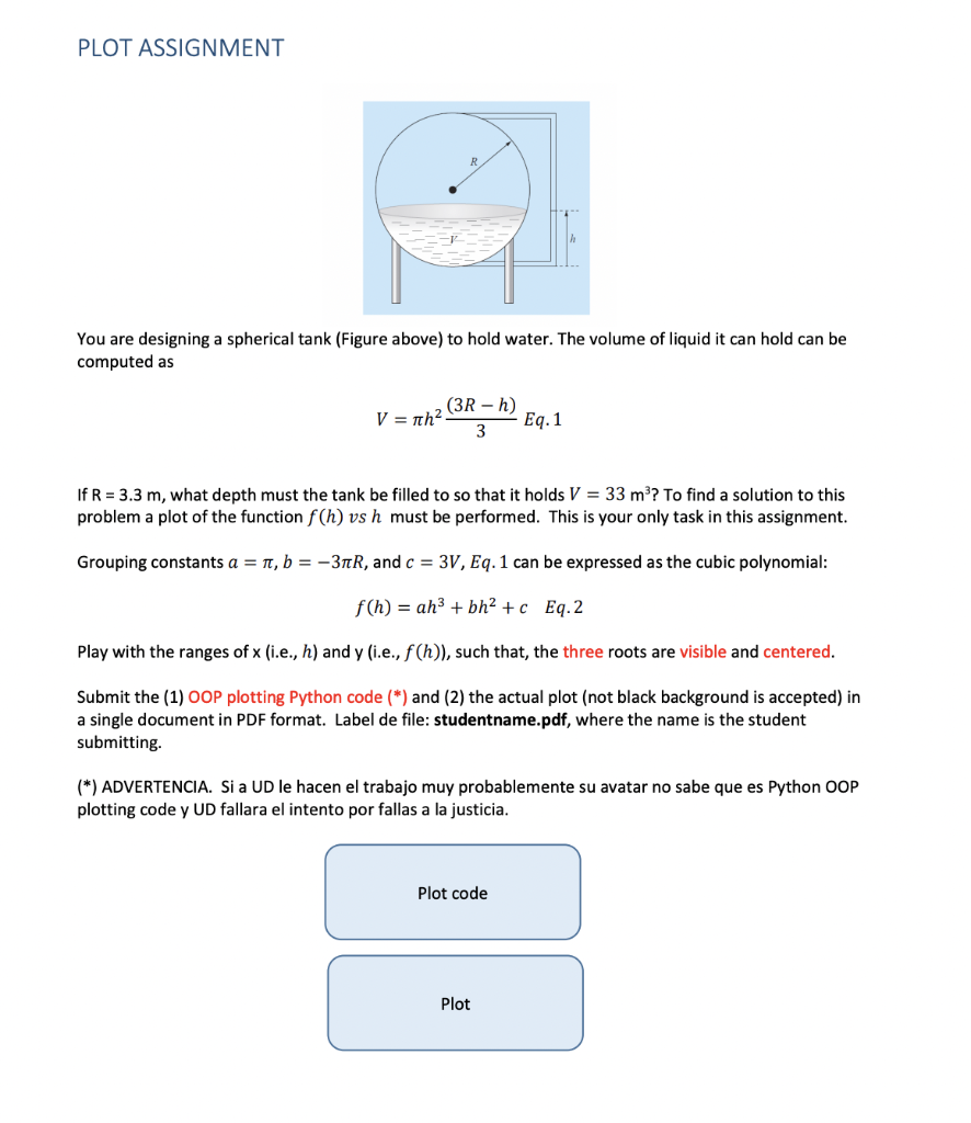 Solved PLOT ASSIGNMENT You are designing a spherical tank | Chegg.com
