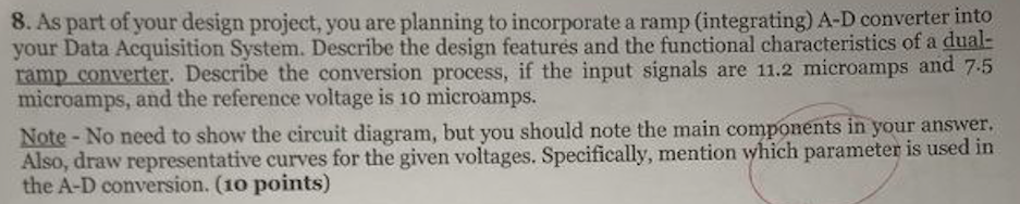 8. As part of your design project, you are planning | Chegg.com