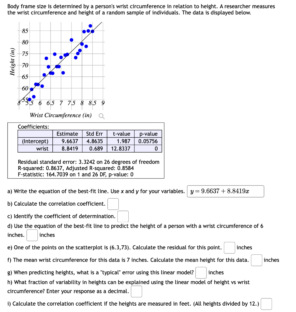 Solved Body frame size is determined by a person's wrist | Chegg.com