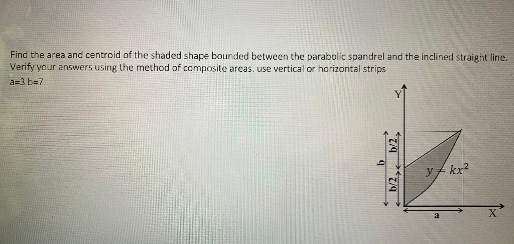 Solved Find the area and centroid of the shaded shape | Chegg.com