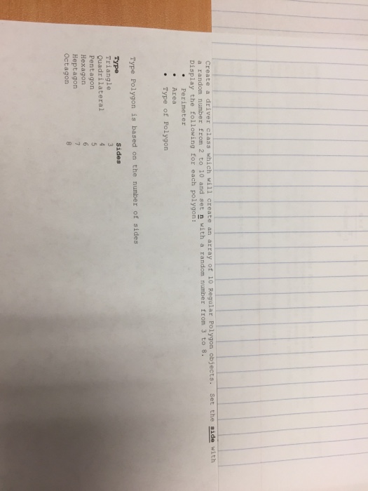 Solved Create a driver class which will create an array of | Chegg.com