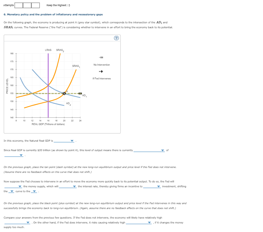 Solved Blank 1 Options: $16T, $20T, $12T, $10T, $6TBlank 2 | Chegg.com