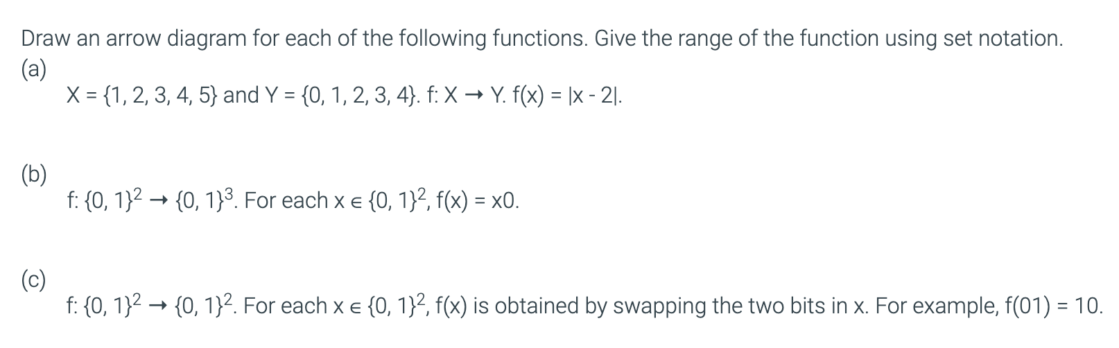 Solved Draw an arrow diagram for each of the following | Chegg.com