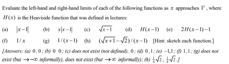 Solved Evaluate the left-hand and right-hand limits of each | Chegg.com