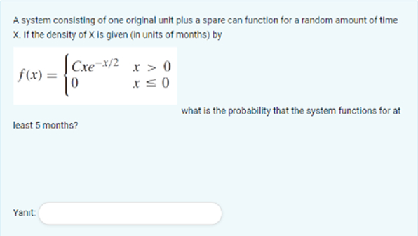 Solved A system consisting of one original unit plus a spare | Chegg.com