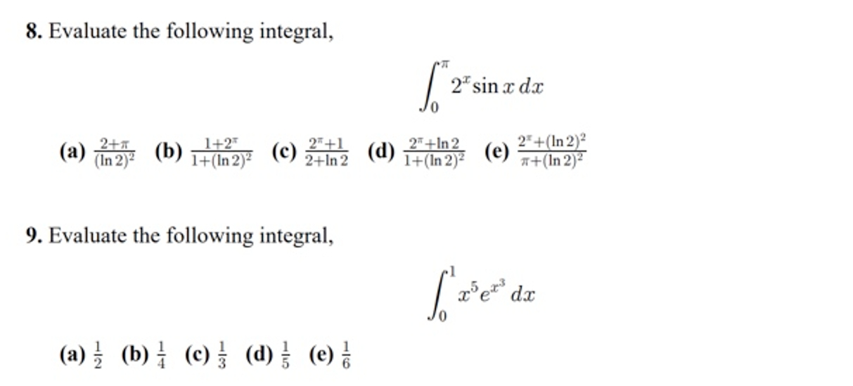 Solved Evaluate the following | Chegg.com