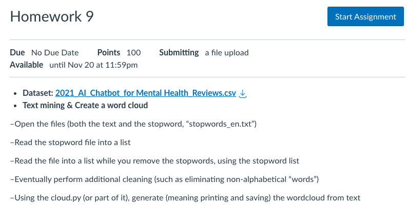 Homework 9 Due No Due Date Points 100 Submitting a | Chegg.com