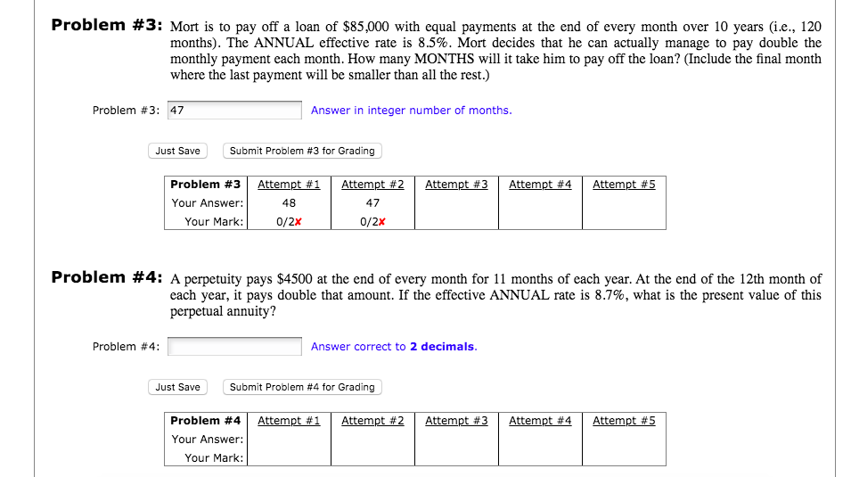 Solved Problem #3: Mort is to pay off a loan of $85,000 with | Chegg.com