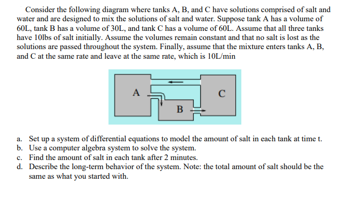 Solved Consider the following diagram where tanks A, B, and | Chegg.com