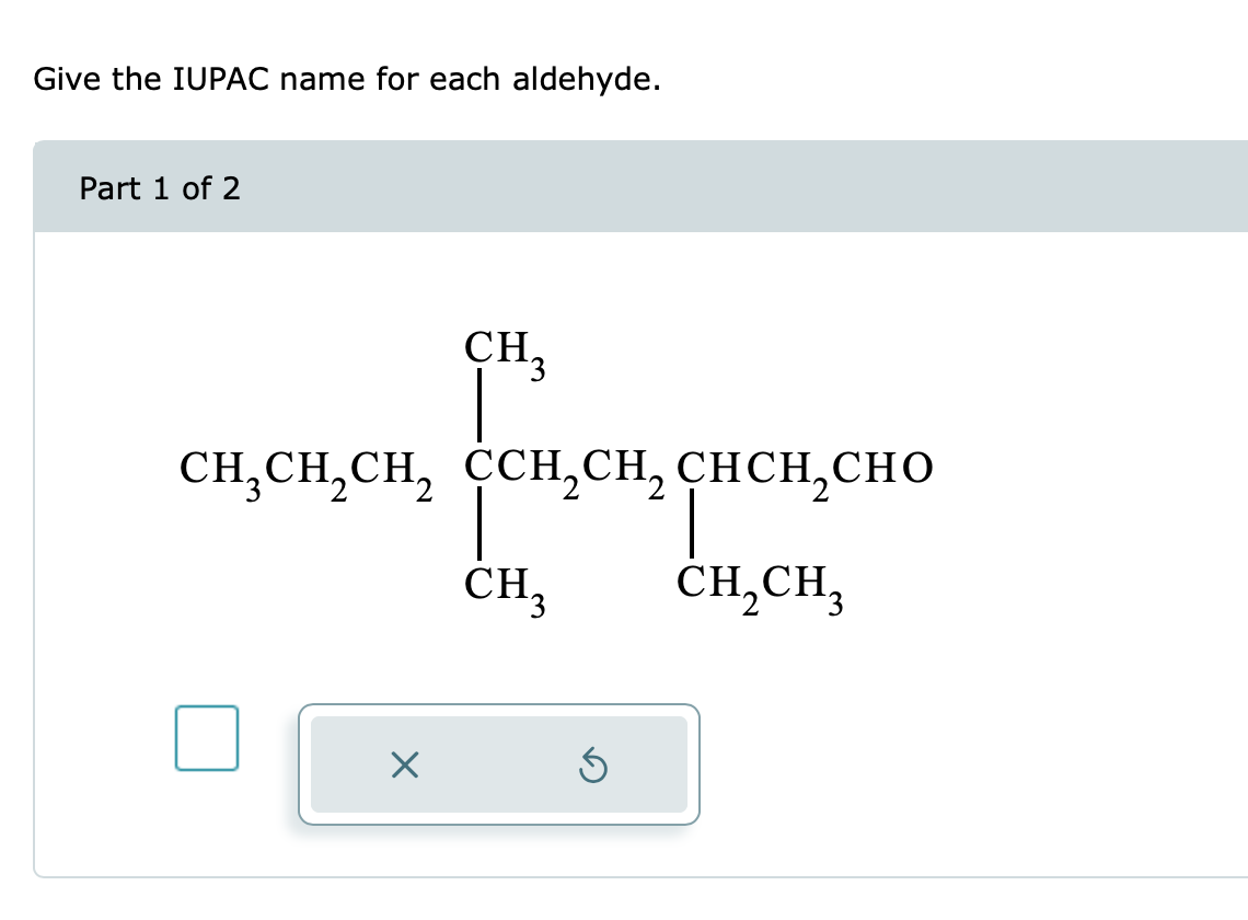 Solved Give the IUPAC name for each aldehyde. | Chegg.com