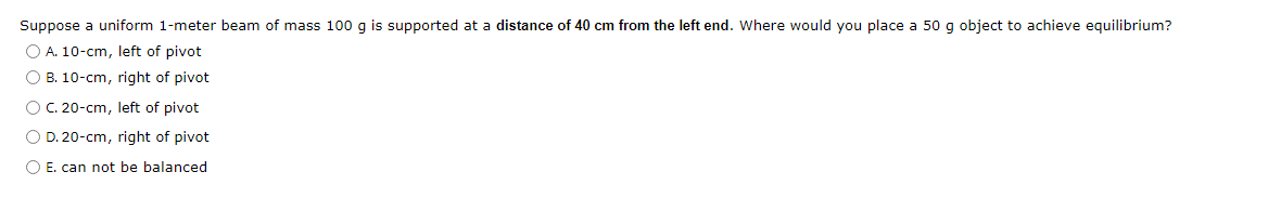 Solved Suppose a uniform 1-meter beam of mass 100 g is | Chegg.com