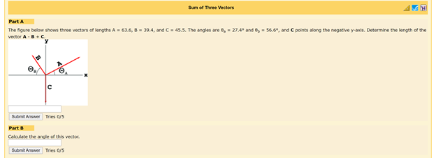 Solved Sum of Three Vectors Part A The figure below shows | Chegg.com