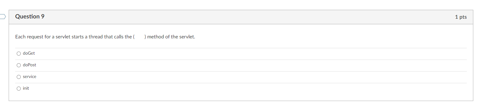 Solved Each request for a servlet starts a thread that calls | Chegg.com