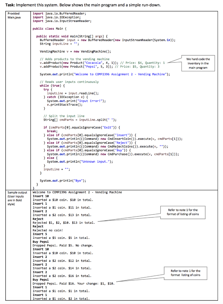 Solved VendingMachine.java: import java.util.ArrayList; | Chegg.com