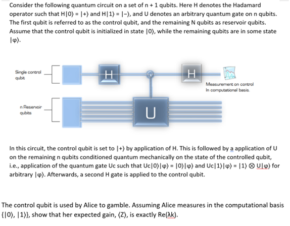Solved Consider the following quantum circuit on a set of | Chegg.com