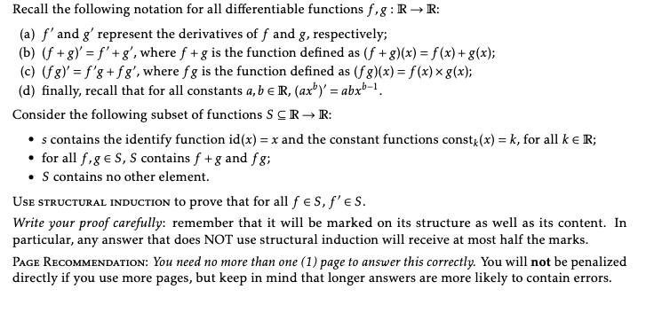 Solved Recall The Following Notation For All Differentiable 5271