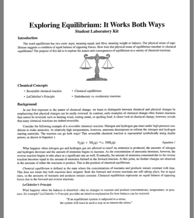 Solved Exploring Equilibrium: It Works Both Ways Student | Chegg.com