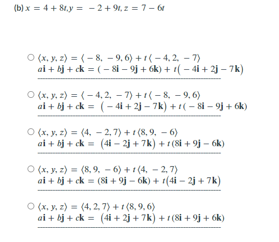 Solved Express the given parametric equations of a line | Chegg.com