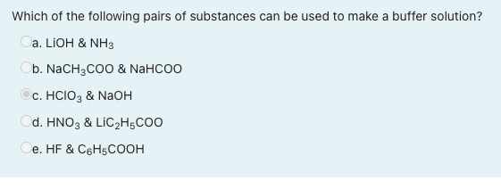 Solved Which of the following pairs of substances can be | Chegg.com