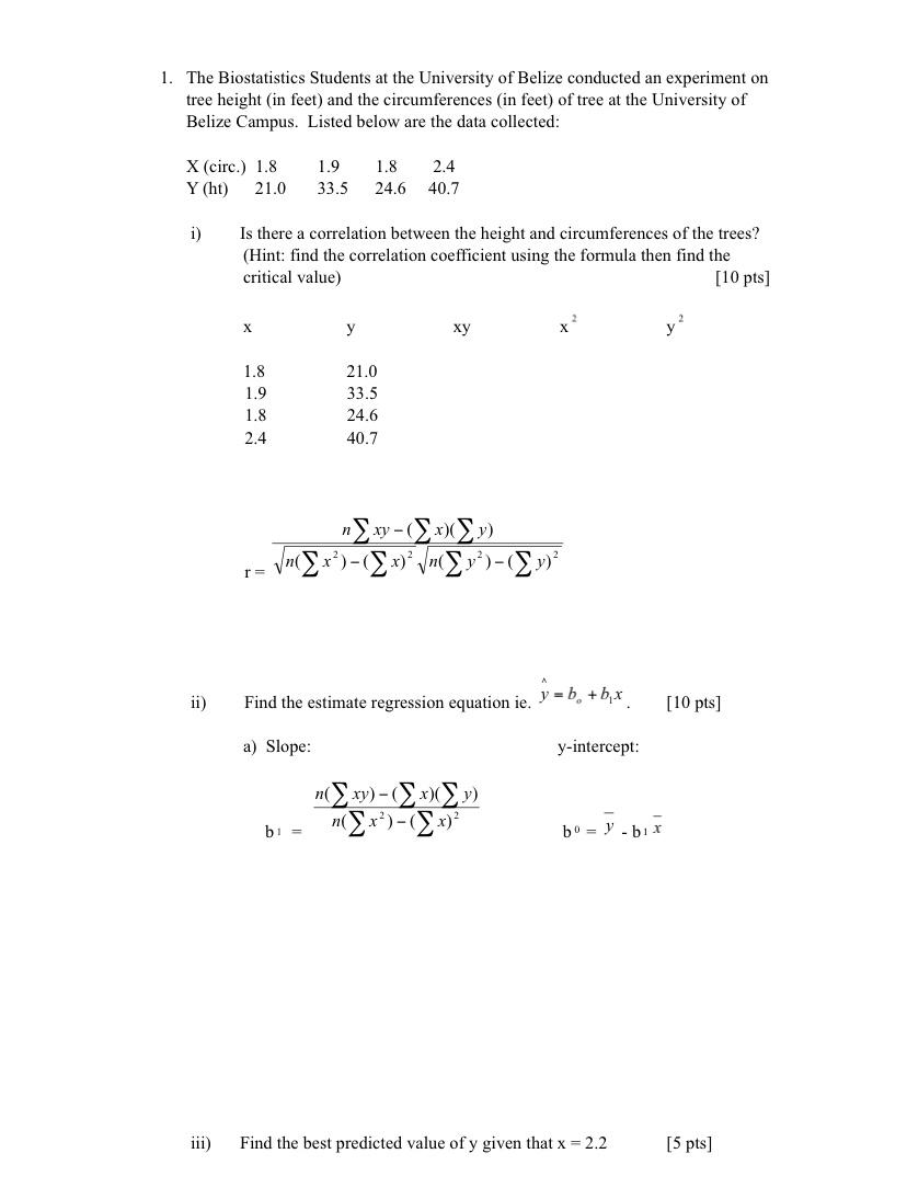 Solved 1. The Biostatistics Students at the University of | Chegg.com