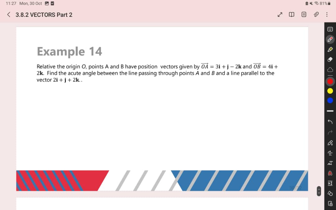 Solved Relative the origin O, points A and B have position | Chegg.com