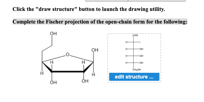 Solved Complete the Fischer projection of the open-chain | Chegg.com