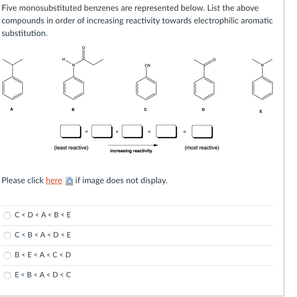 Solved Five monosubstituted benzenes are represented below. | Chegg.com
