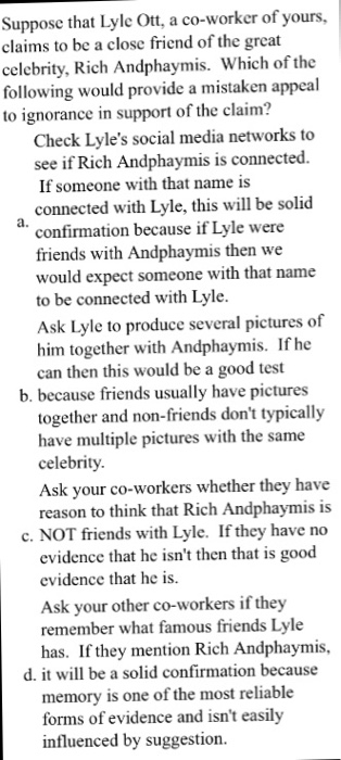 Solved Suppose that Lyle Ott, a co-worker of yours, claims | Chegg.com