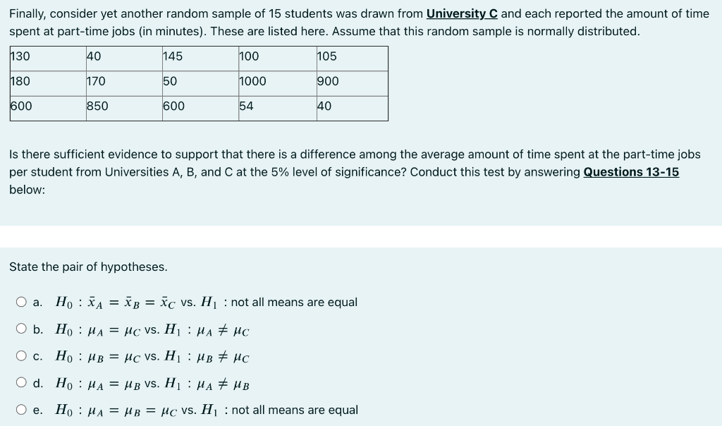 Finally, consider yet another random sample of 15 | Chegg.com