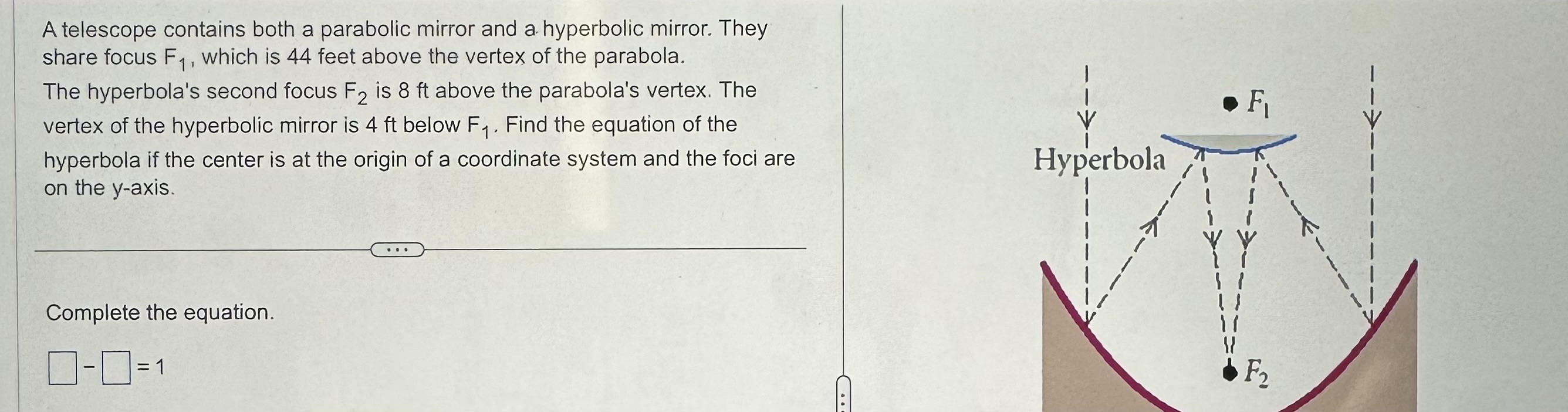 Solved A telescope contains both a parabolic mirror and a | Chegg.com