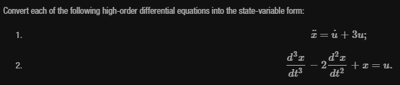 Solved Convert each of the following high-order differential | Chegg.com