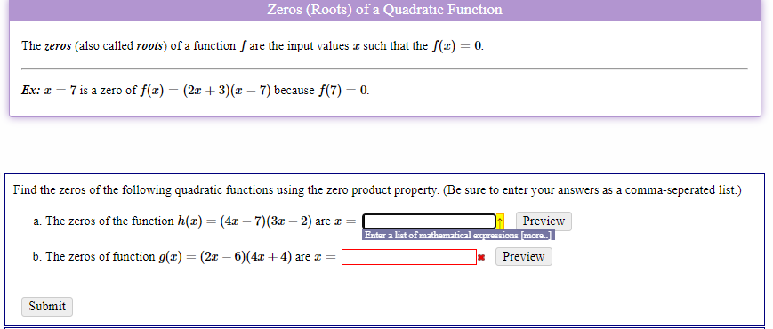 Solved Zeros (Roots) of a Quadratic Function The zeros (also | Chegg.com