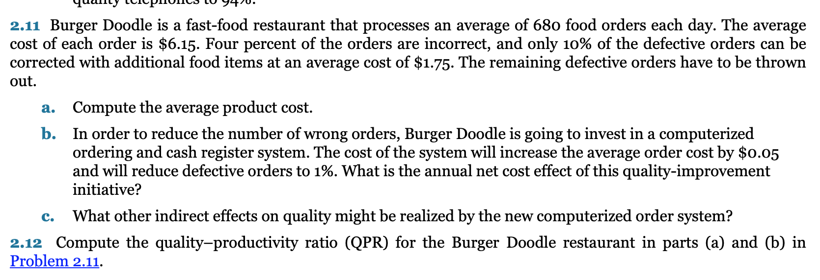 Solved quuilly cipiulCSO 9470. 2.11 Burger Doodle is a | Chegg.com