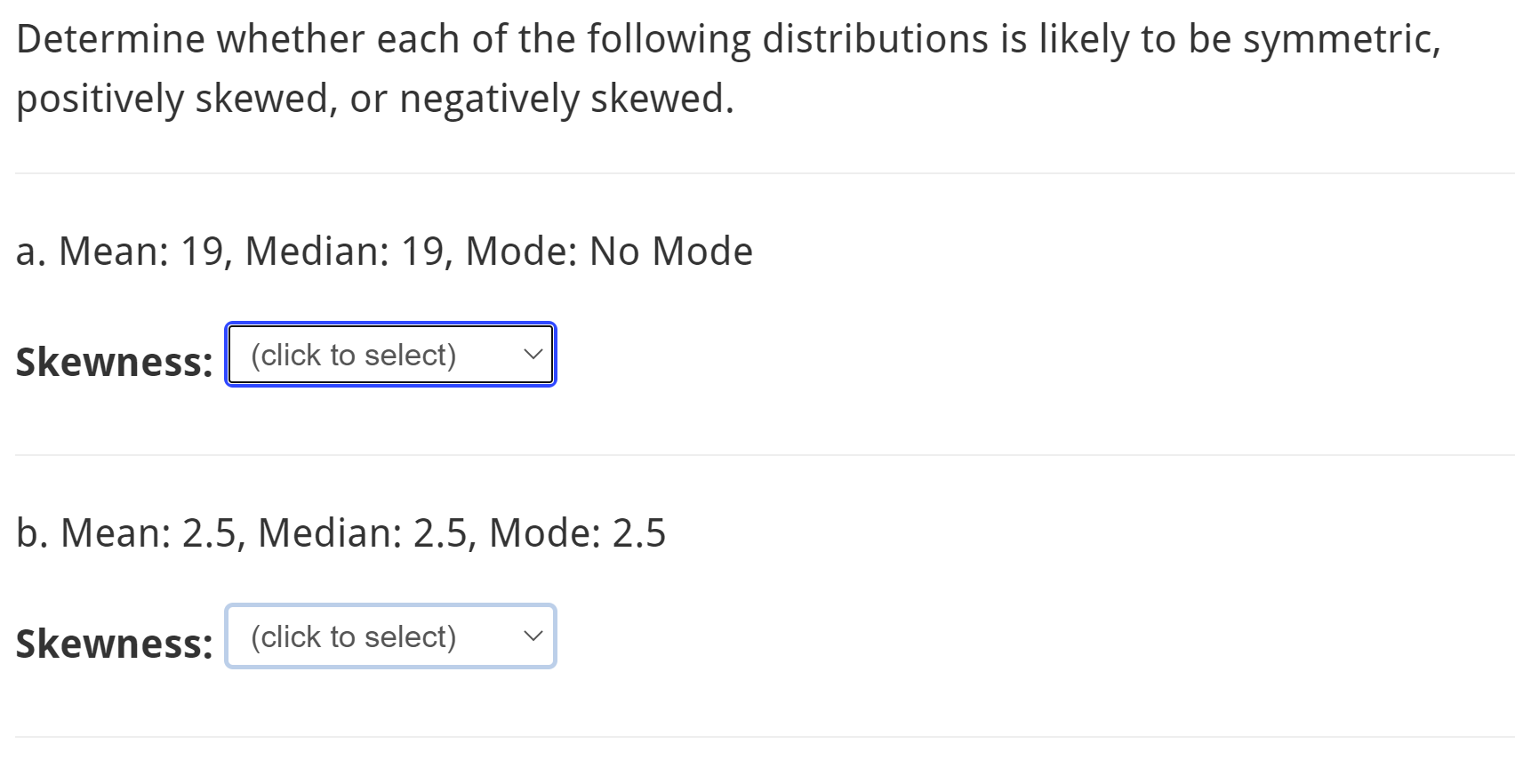 Solved Determine whether each of the following distributions | Chegg.com