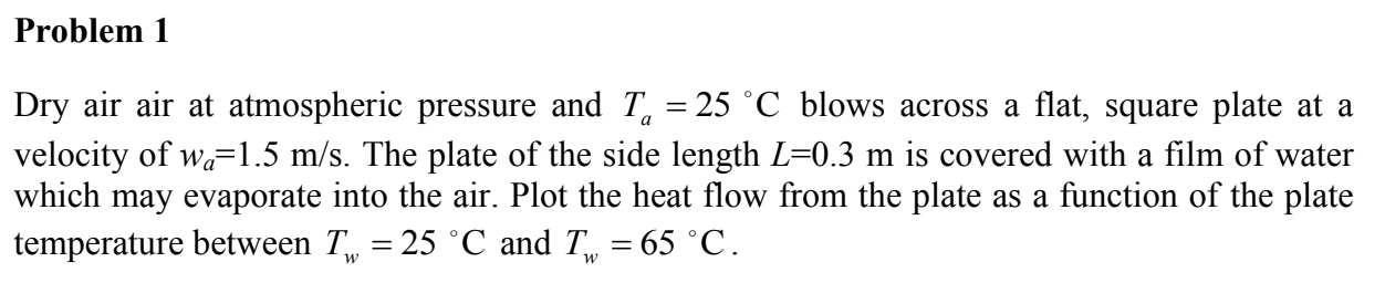 Solved Problem 1 = a Dry air air at atmospheric pressure and | Chegg.com