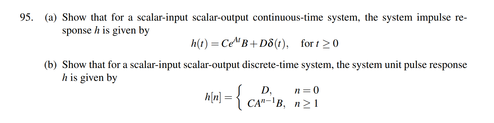 Solved 95 A Show That For A Scalar Input Scalar Output 