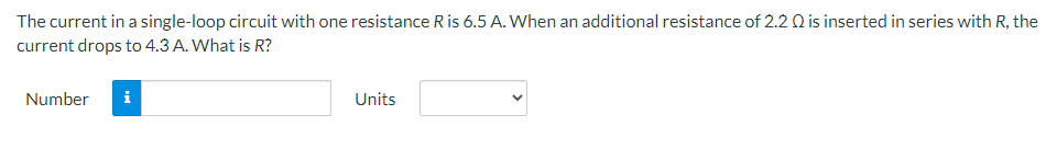 Solved The current in a single-loop circuit with one | Chegg.com