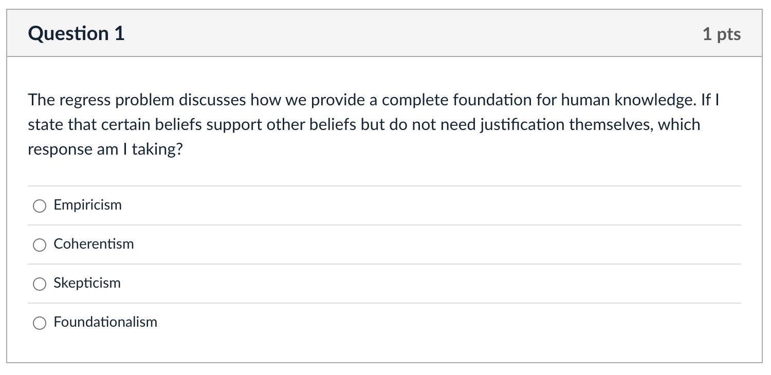 Solved The regress problem discusses how we provide a | Chegg.com