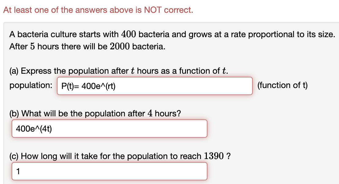 Solved INCORRECT ANSWERS PLEASE HELP INCORRECT ANSWERS | Chegg.com