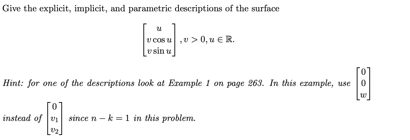 Solved Give The Explicit Implicit And Parametric