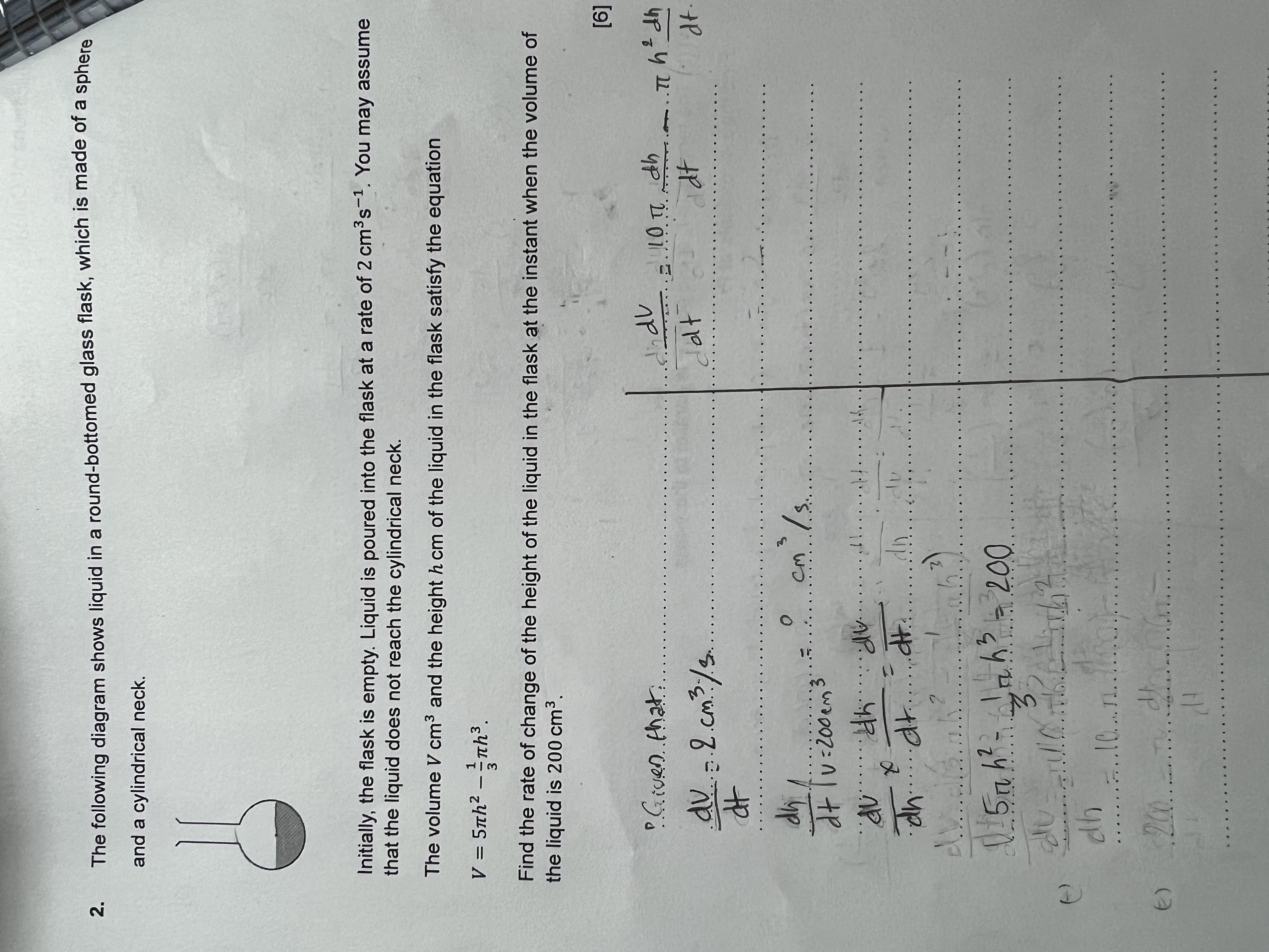 Solved The following diagram shows liquid in a | Chegg.com