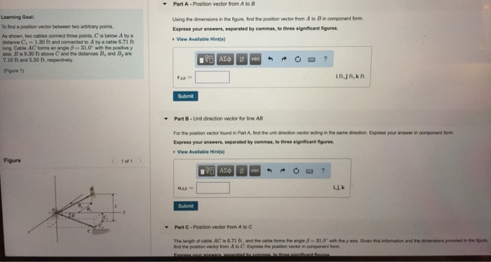 Solved Part A Position vector from A to B Learning Goal To | Chegg.com