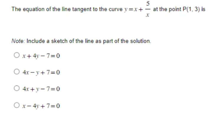 Solved The equation of the line tangent to the curve y=x+x5 | Chegg.com