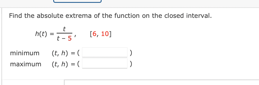 Solved Find the absolute extrema of the function on the | Chegg.com