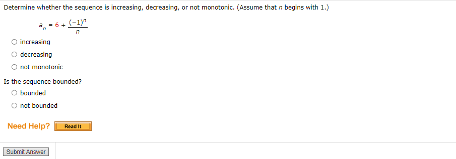 Solved Determine whether the sequence is increasing, | Chegg.com