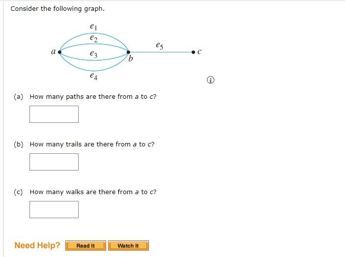 Solved Consider the following graph. (a) How many paths are | Chegg.com