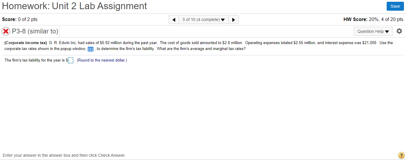 Solved Homework: Unit 2 Lab Assignment Save Score: 0 of 2 | Chegg.com