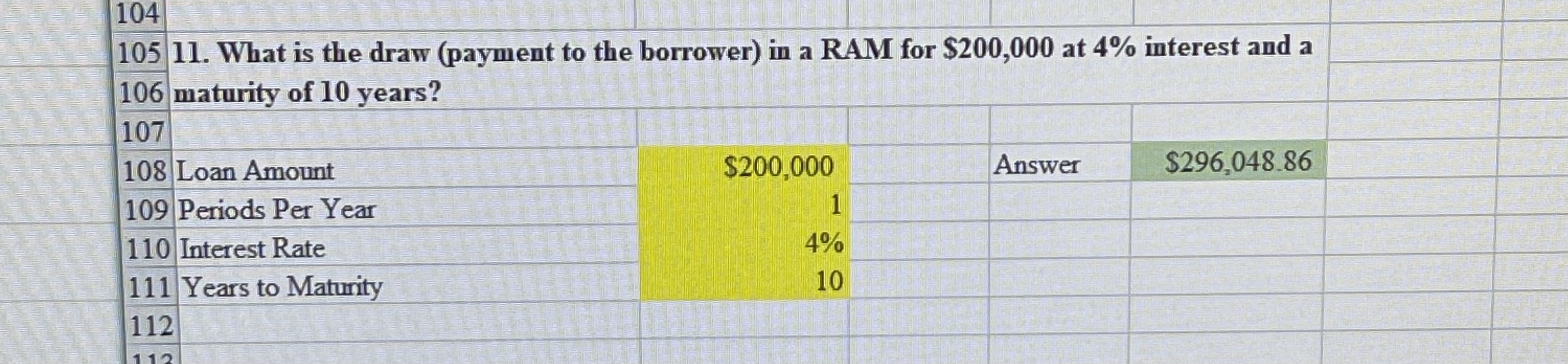 Solved 11. ﻿What is the draw (payment to the borrower) ﻿in a | Chegg.com