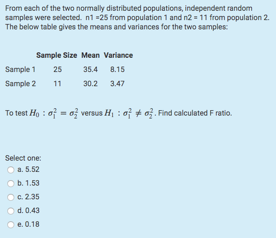 Solved From Each Of The Two Normally Distributed